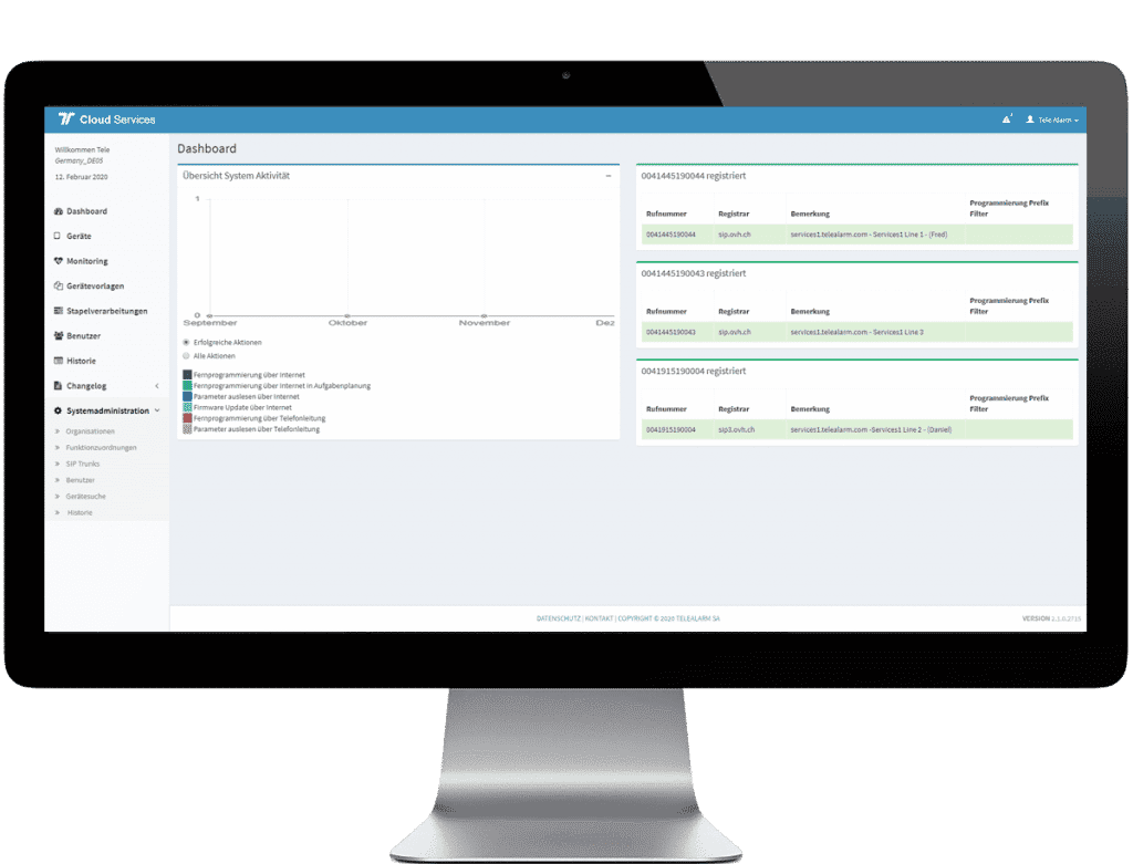 TeleAlarm Cloud Service Jetzt kostenlos Registrieren!