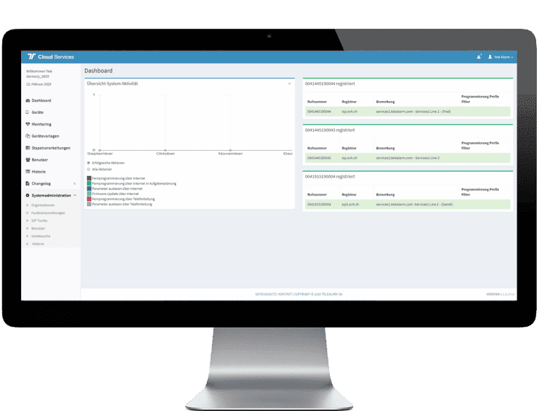 TeleAlarm Cloud Service Jetzt kostenlos Registrieren!